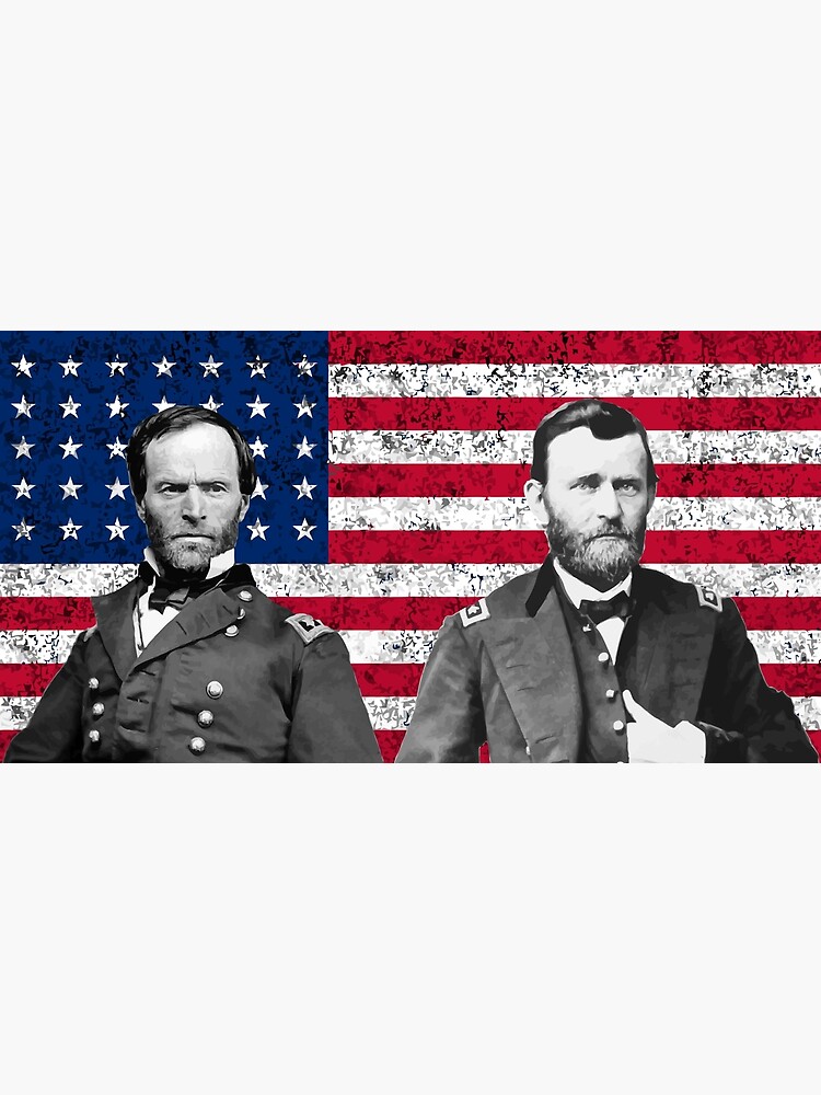 "Sherman And Grant With The American Flag " Photographic Print for Sale ...