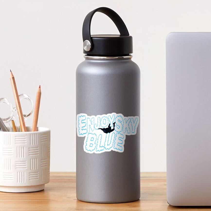 "Enjoy Sky Blue" Sticker for Sale by RustyQuill | Redbubble