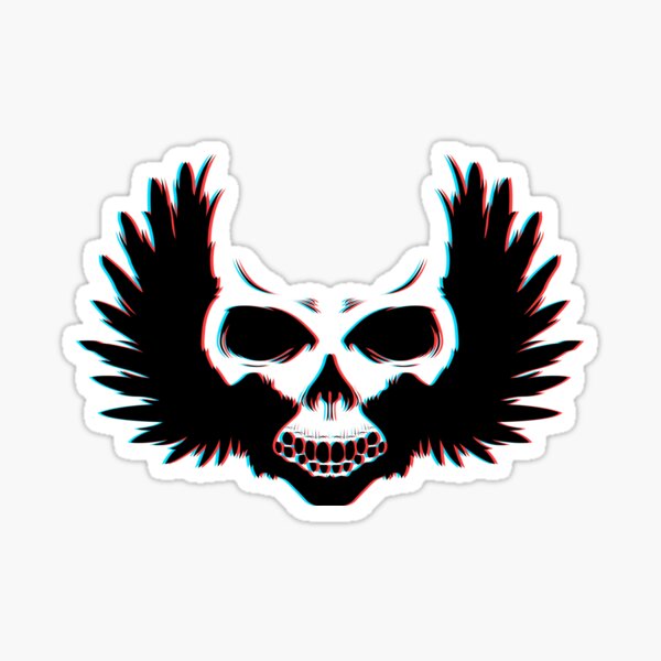 "Glitch Skull" Sticker for Sale by Om Design | Redbubble