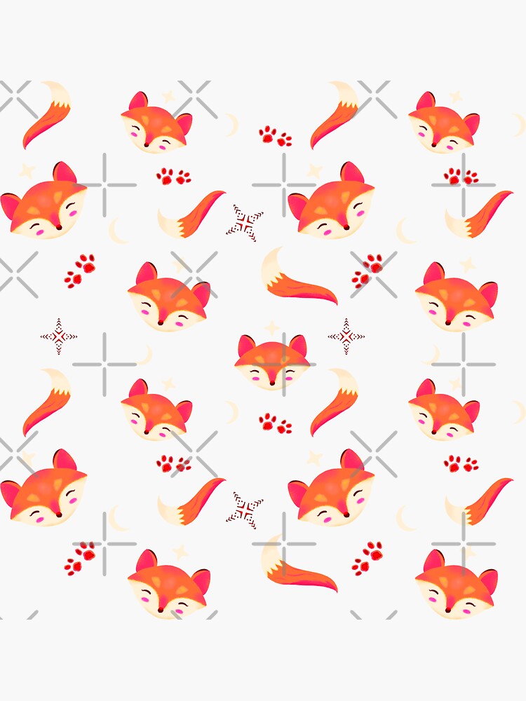 "Cute Magical Fox (Pink)" Sticker by KaidoWind | Redbubble