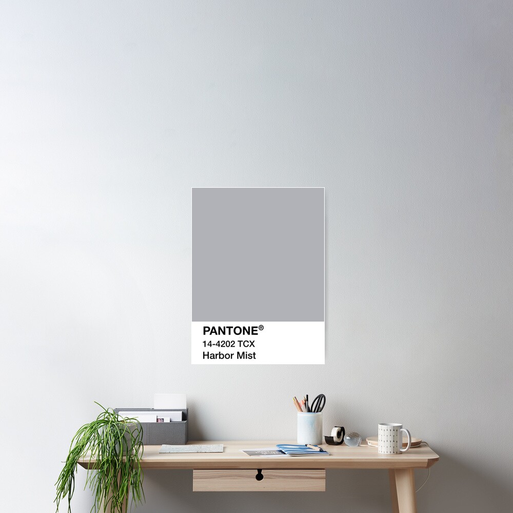 "PANTONE Harbor Mist, Gray" Poster for Sale by Mushroom-Gorge | Redbubble