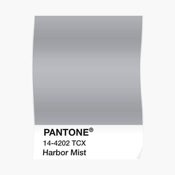 "PANTONE Harbor Mist, Gray" Poster for Sale by Mushroom-Gorge | Redbubble