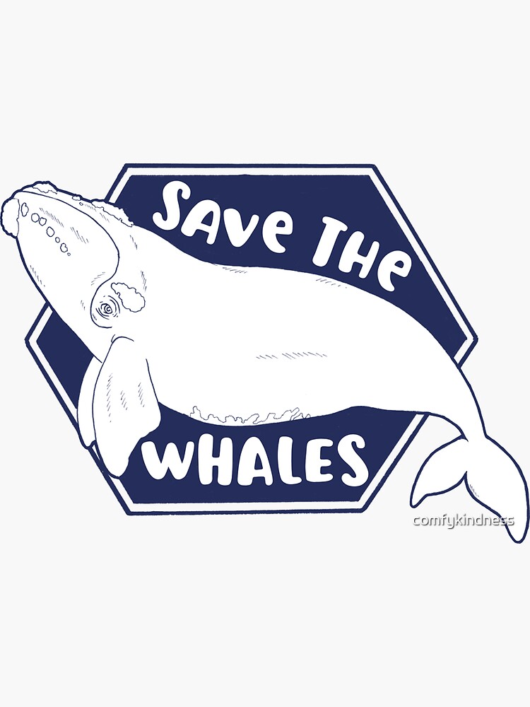 "Save The Whales - North Atlantic Right Whale" Sticker for Sale by ...