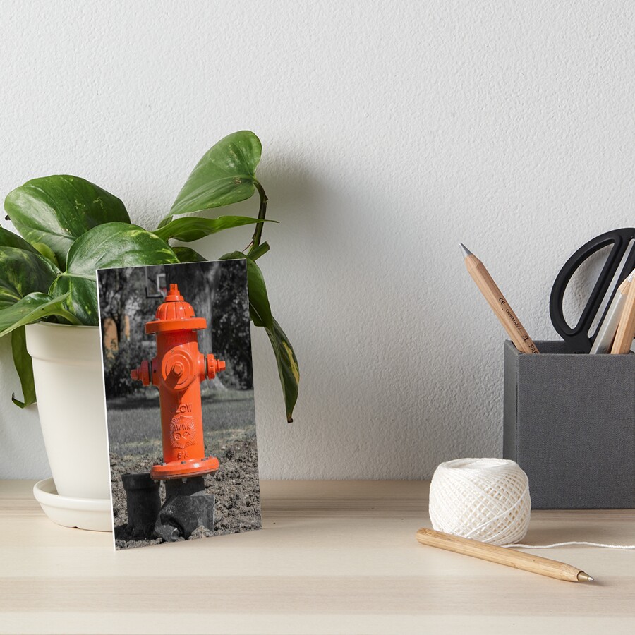 "Orange Clow Medallion Fire Hydrant" Art Board Print for Sale by ...