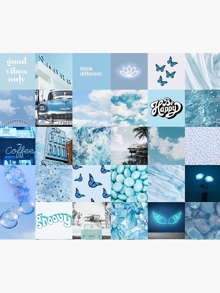"Blue aesthetic vsco collage" Photographic Print for Sale by aloevivian ...