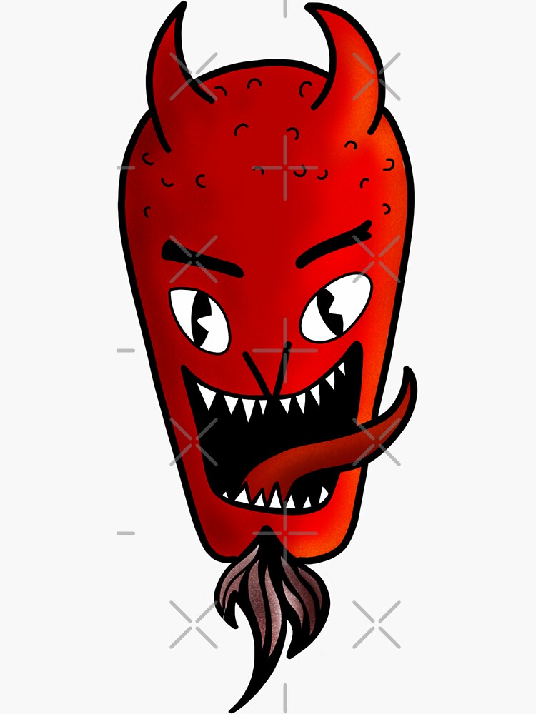 Pegatina «Diablo divertido, satanás sonriente, humor satánico adulto ...