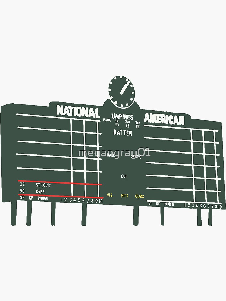 "Wrigley Field Scoreboard" Sticker for Sale by megangray01 | Redbubble