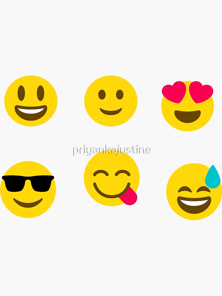 "Cute Emoji sticker pack - 6 stickers" Sticker for Sale by ...