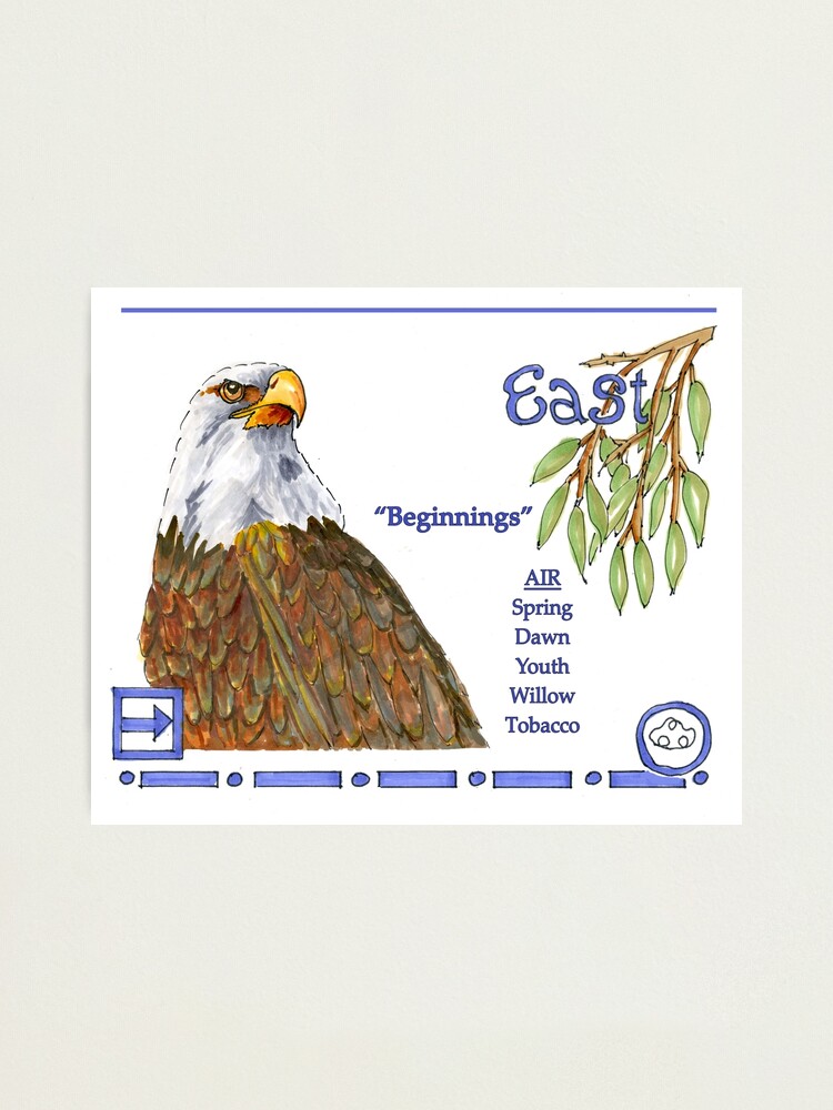"Native American East Direction with Eagle Drawing" Photographic Print ...