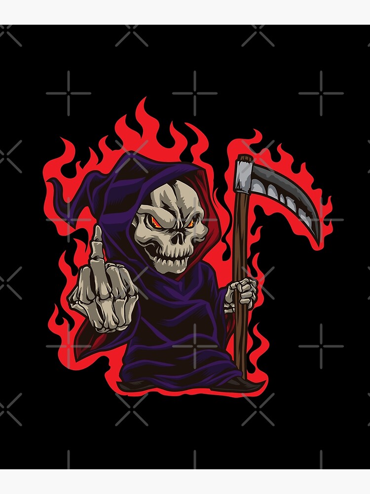 "Grim Reaper Middle Finger" Poster by anziehend | Redbubble