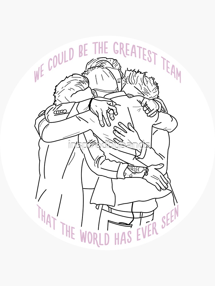 "1D Group Hug Outline" Sticker for Sale by inspiredbybands | Redbubble