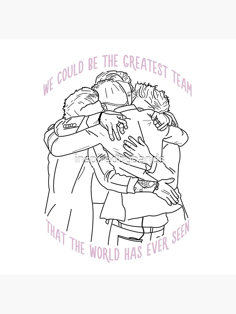 "1D Group Hug Outline" Poster by inspiredbybands | Redbubble