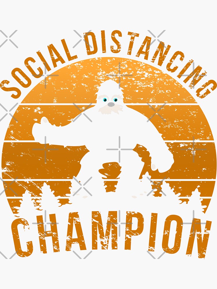 "Social distancing champion Bigfoot" Sticker by JackBauerDX | Redbubble
