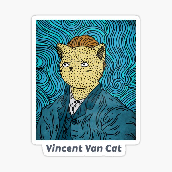 "Vincent Van Cat" Sticker for Sale by Mk005 | Redbubble