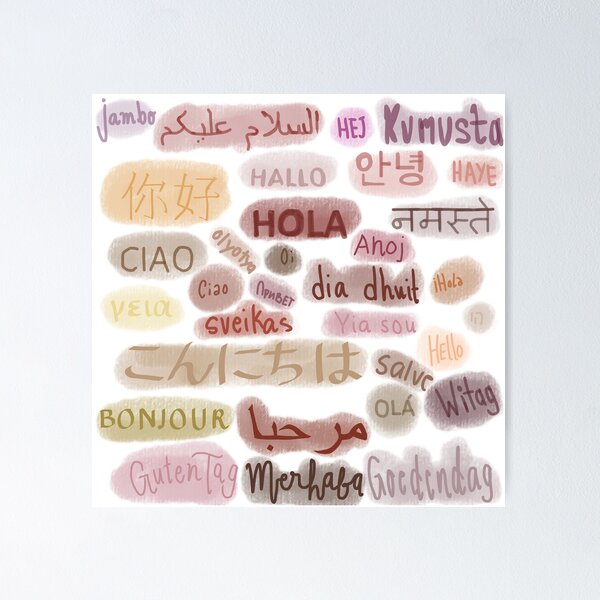 "Greetings in Different Languages" Poster for Sale by ajberosil | Redbubble
