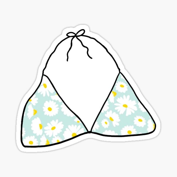 "yellow and blue flower bikini top" Sticker for Sale by elliesart ...