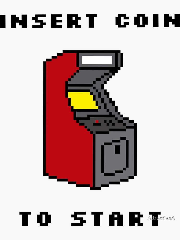 "Insert coin" Sticker for Sale by AttractiveA | Redbubble