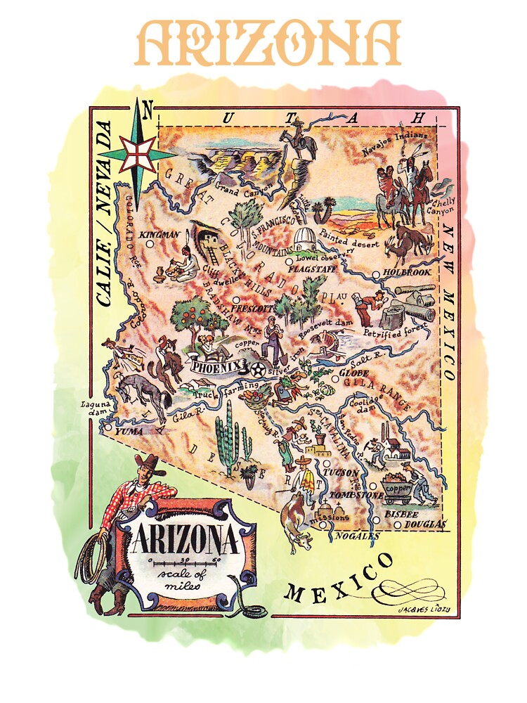 Mapa De Arizona Para Niños