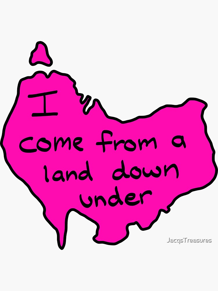 "Aussie Map Upside Down Pink" Sticker for Sale by JacqsTreasures ...