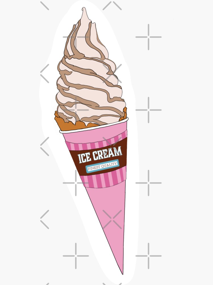"Butterbeer Soft Serve Ice Cream" Sticker for Sale by lolnic0le | Redbubble