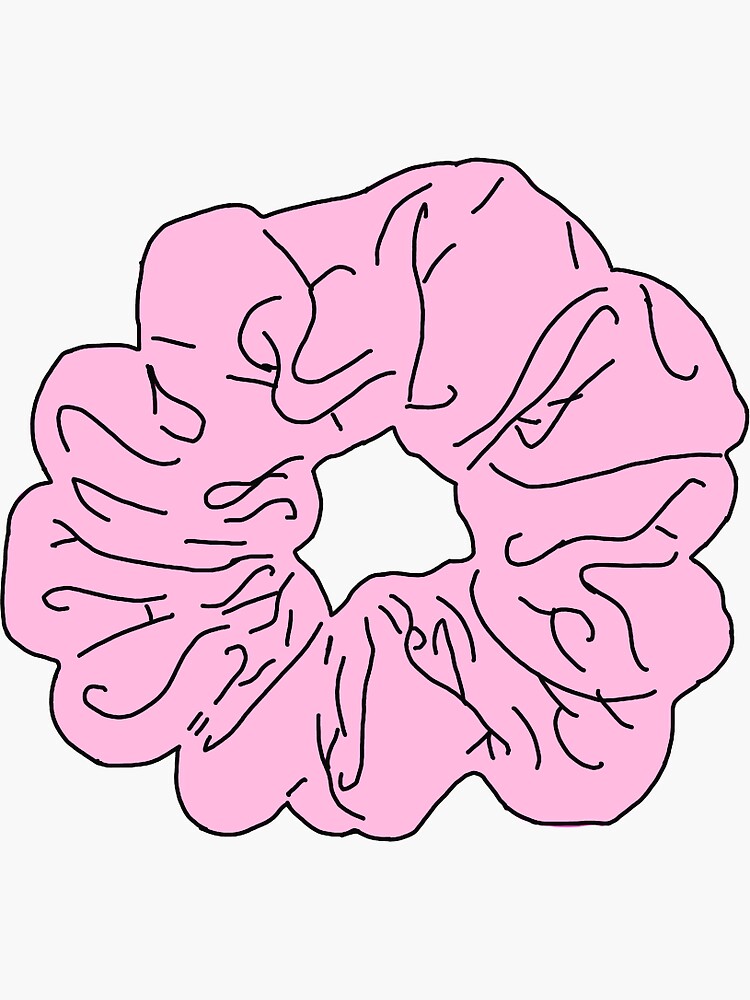 "custom pink scrunchie " Sticker by aacreates | Redbubble