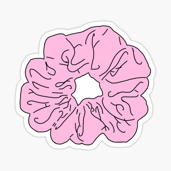 "custom pink scrunchie " Sticker by aacreates | Redbubble