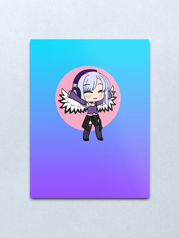 Gacha Series Girl Naomi Luna Cute Gacha Girl With Wings Metal Print