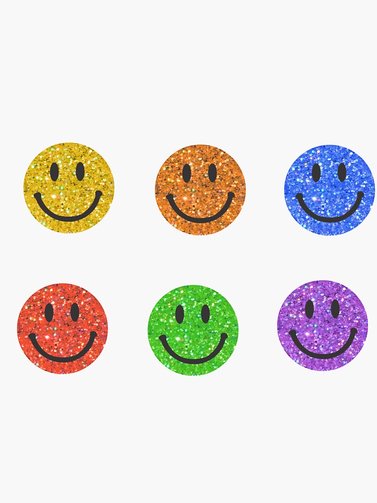 "Sparkle smiley faces" Sticker for Sale by juliaaleee | Redbubble
