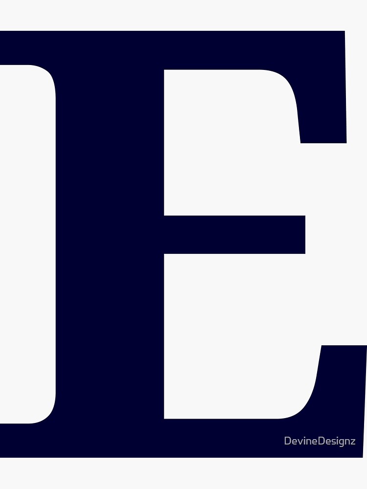 "Navy Blue Color Letter E" Sticker for Sale by DevineDesignz | Redbubble