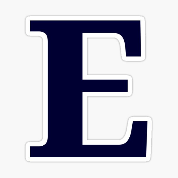 "Navy Blue Color Letter E" Sticker for Sale by DevineDesignz | Redbubble