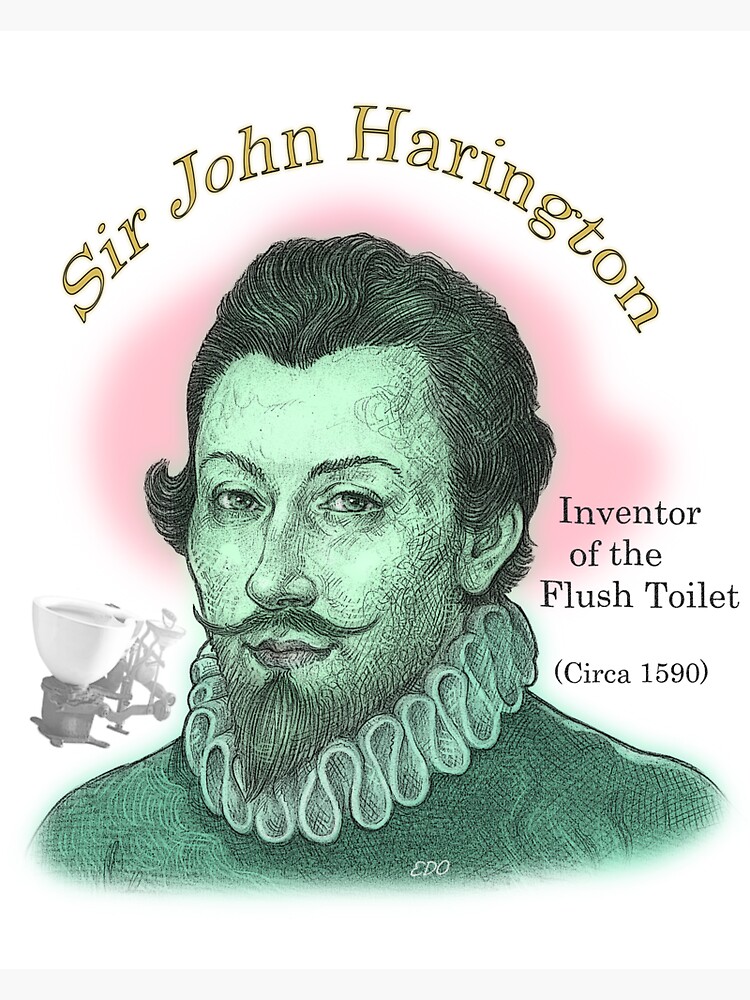 "Sir John Harington, Inventor of the Flush Toilet" Sticker for Sale by ...