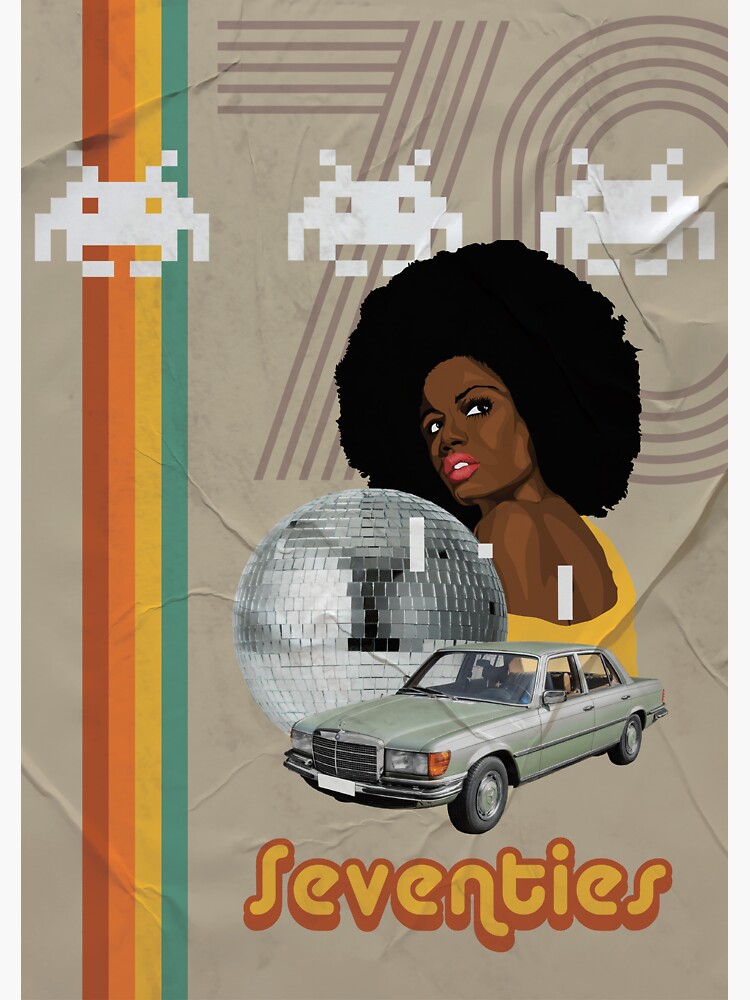 "Seventies" Sticker for Sale by TomasBatalla | Redbubble