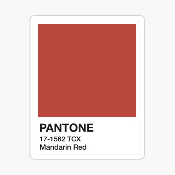 "Pantone Mandarin Red" Sticker for Sale by piastrelli | Redbubble