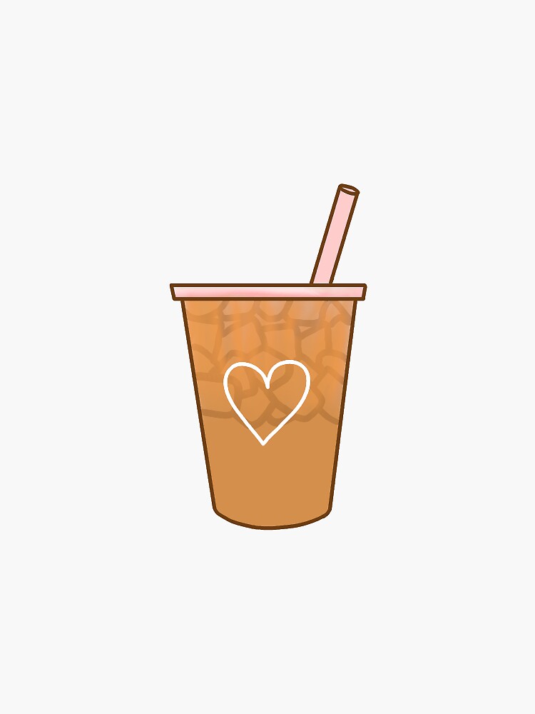 "Heart Caramel Iced Coffee" Sticker for Sale by vegantoaster | Redbubble
