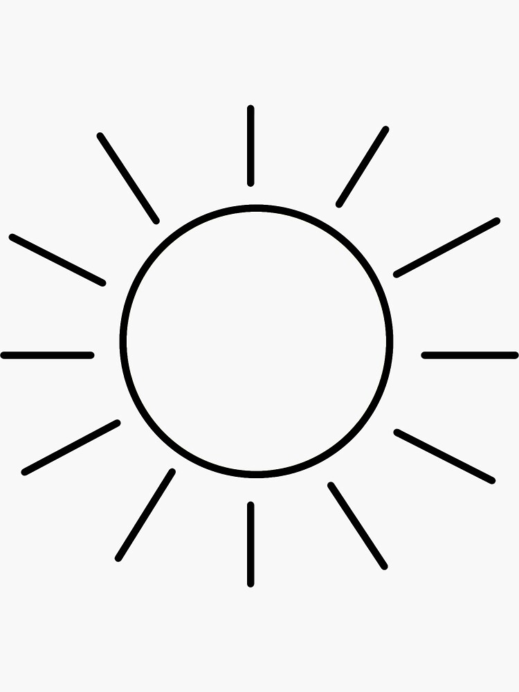 "Simple Sun B&W" Sticker for Sale by nmillerick | Redbubble