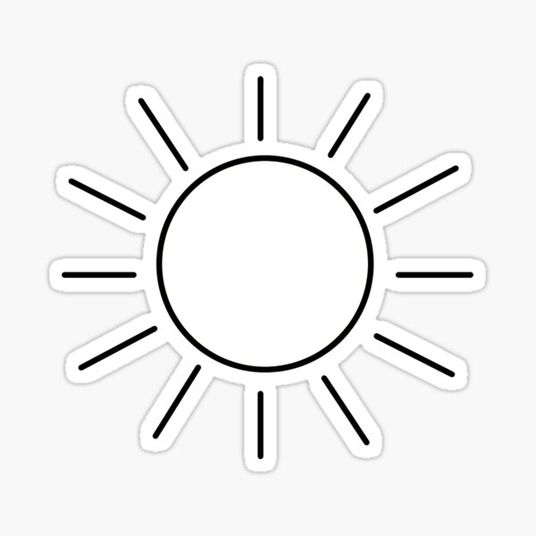 "Simple Sun B&W" Sticker for Sale by nmillerick | Redbubble