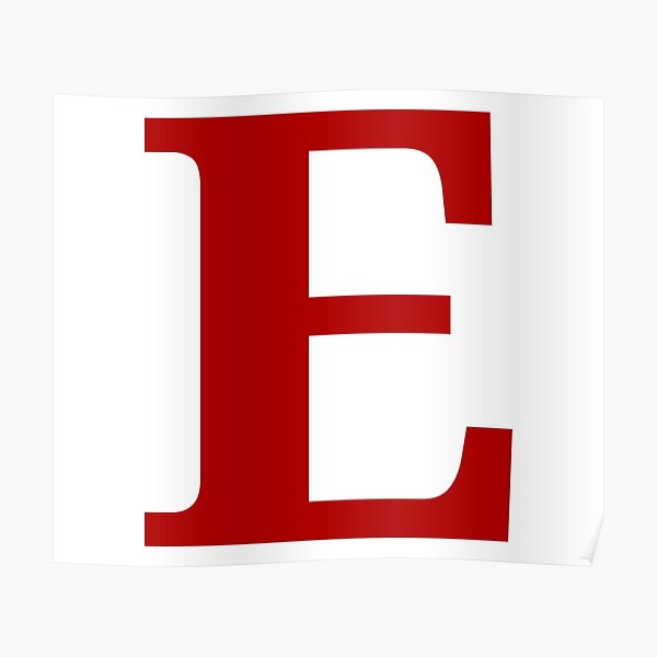 "Red Color Letter E" Poster for Sale by DevineDesignz | Redbubble