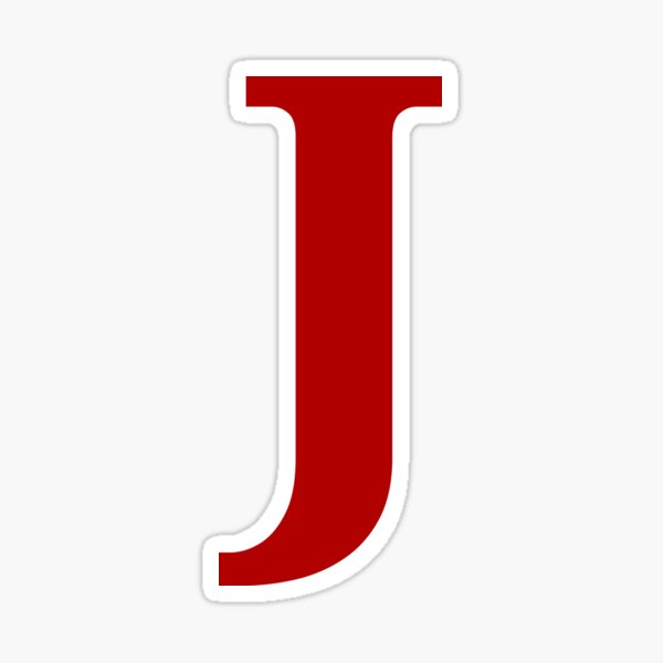 "Red Color Letter J" Sticker for Sale by DevineDesignz | Redbubble