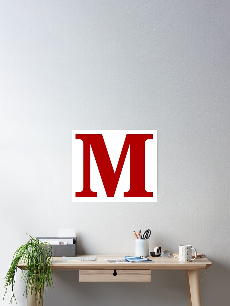 "Red Color Letter M" Poster for Sale by DevineDesignz | Redbubble