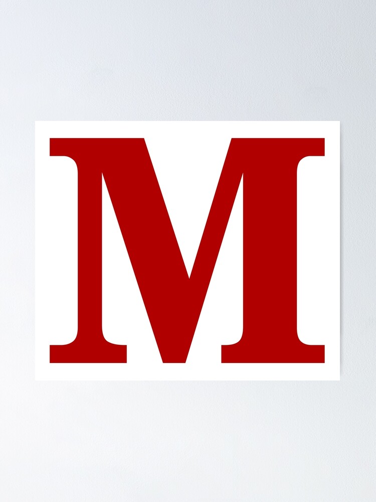 "Red Color Letter M" Poster for Sale by DevineDesignz | Redbubble