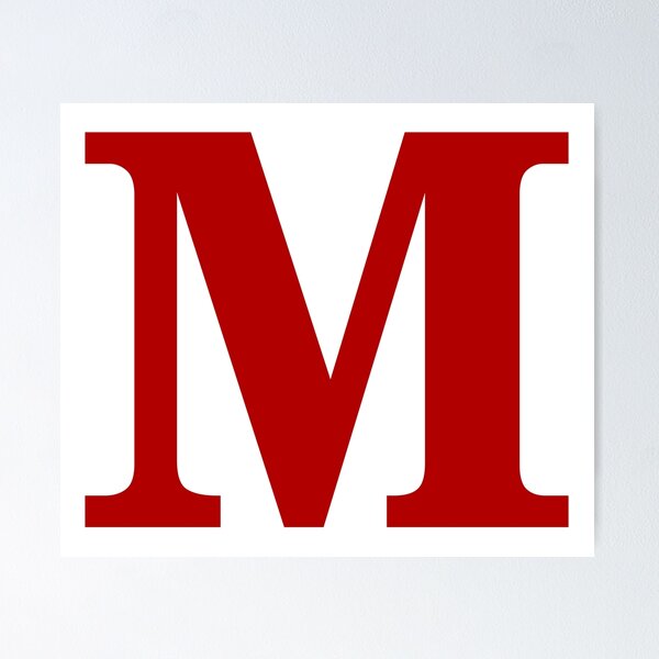 "Red Color Letter M" Poster for Sale by DevineDesignz | Redbubble