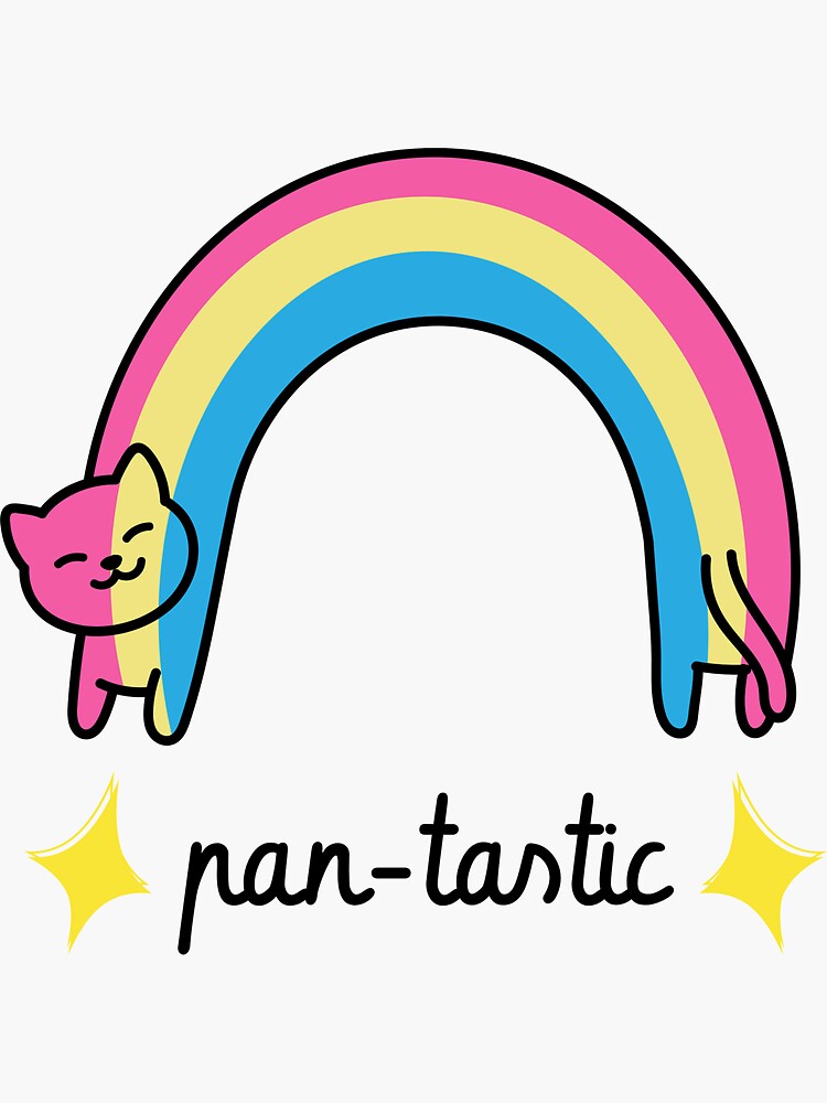 "Pantastic - Pride Cat" Sticker by Gaymuffin | Redbubble