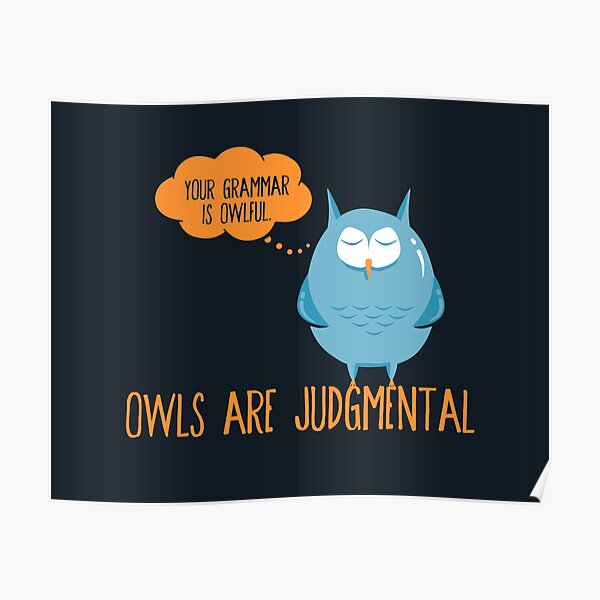 "Owls Are Judgmental" Poster for Sale by fishbiscuit | Redbubble