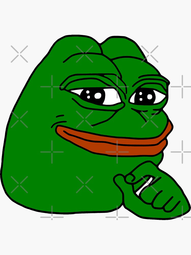 Pegatina «Pepe la rana pensando meme» de aMemeStore | Redbubble