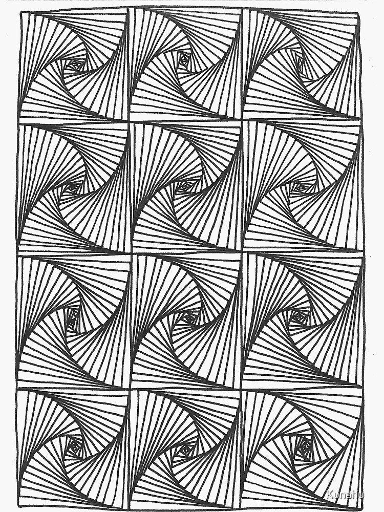 "Spiral Boxes" Sticker by Kunahu | Redbubble