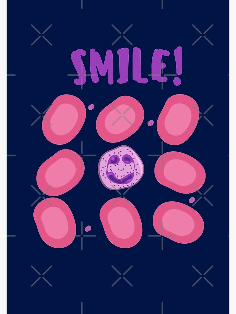" White Blood Cell Smiling Neutrophil " Spiral Notebook for Sale by ...