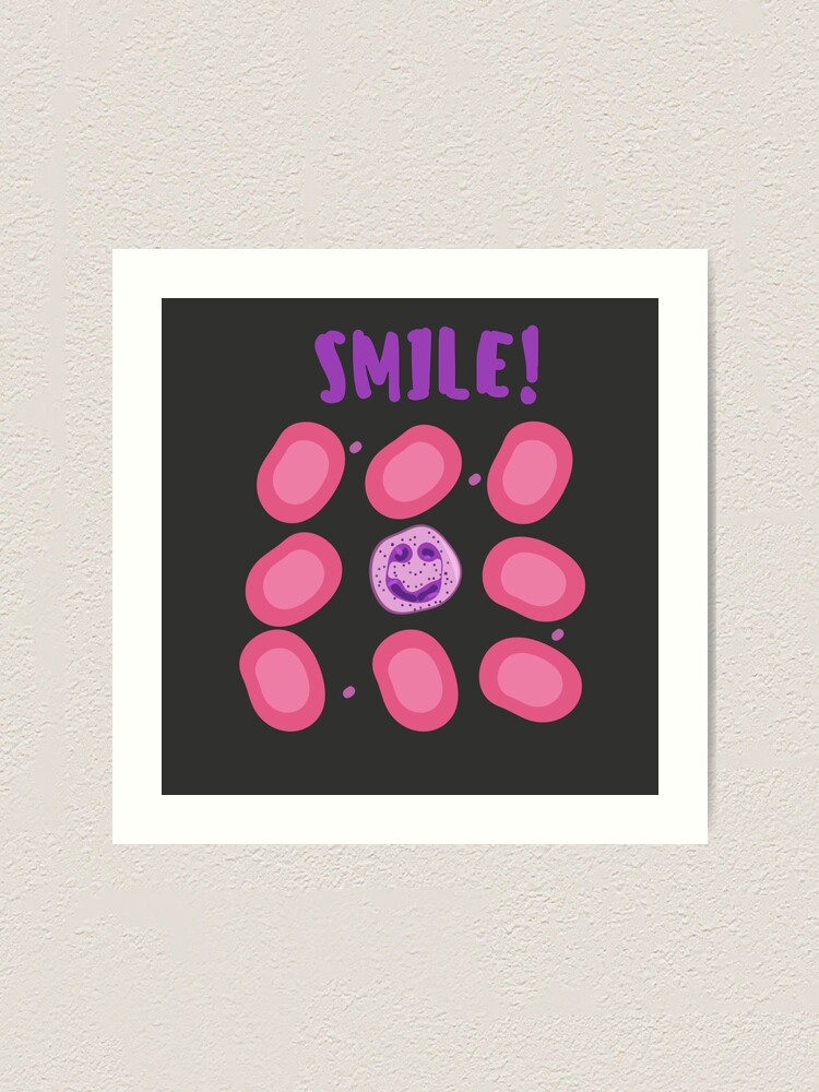 " White Blood Cell Smiling Neutrophil " Art Print for Sale by ...