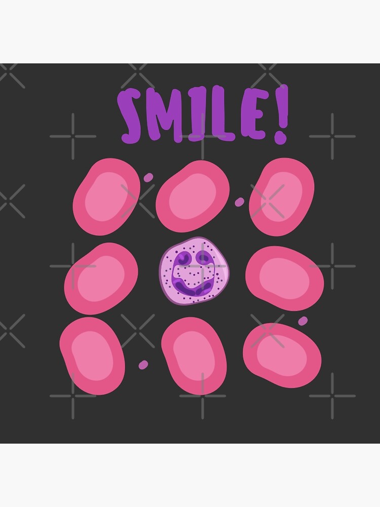 " White Blood Cell Smiling Neutrophil " Art Print for Sale by ...