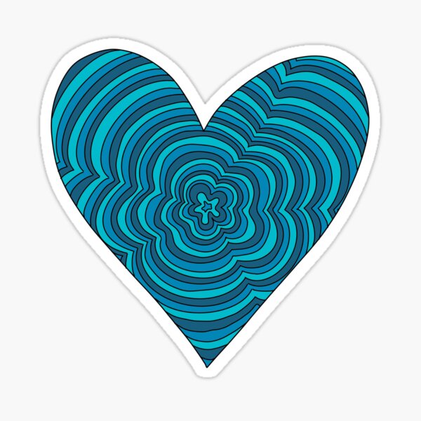"Blue Heart Doodle" Sticker for Sale by klaireep | Redbubble