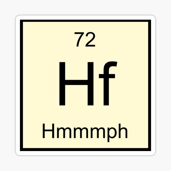 "hmmmph - revised periodic table" Sticker by funandquirky | Redbubble